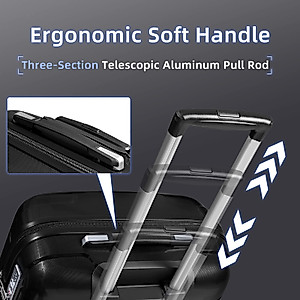 Joyway Luggage set 24 In Checked Suitcase with Spinner Wheels Hardside Luggage 8PCS Set Lightweight PP Durable Luggage with TSA Lock(Ice Blue,24 Inch)