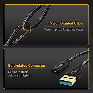 iDsonix USB C Female to USB Male Adapter, 3.1 Gen2 10Gbps Fast Charging Cable, Compatible with New MacBook Pro, iPad Air, Samsung Galaxy and More
