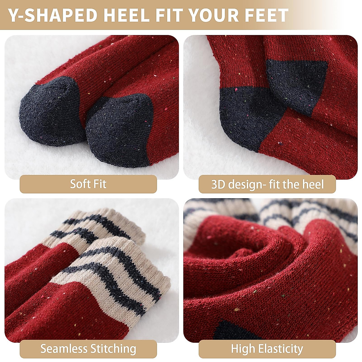 Wool Socks for Women - Womens Wool Socks Winter Socks for Men Warm Thick Knit Soft Cozy Casual Boots Crew Socks