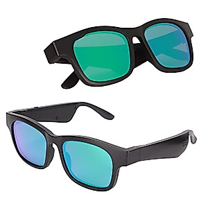 Gaeirt Bluetooth Sunglasses, Smart Bluetooth Sunglasses High Resolution Portable for Commuting(Green)