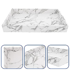 FOMIYES 2pcs Bath Cosmetics for Dish Toilet Candles Multi- Pattern Holder Soap Earrings Nightstand Organizer Makeup Bathroom Candle Trinket Ring Marble Grain Organizing Tank