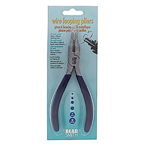 The Beadsmith Wire Bending Pliers - Consistently make up to 6 size loops & jump rings, 2-9mm - 5.75" long (160mm) - Polished Steel Head, Comfort Grip Handle, Tool for Jewelry Making