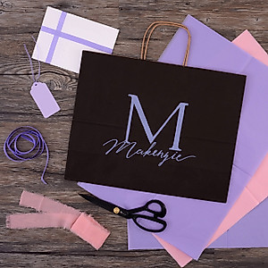 Prime Line Packaging 16x6x12 50 Pack Black Gift Bags with Handles, Large Paper Bags, Bulk for Small Business, Boutique, Shopping, Gift Wrap, Favors