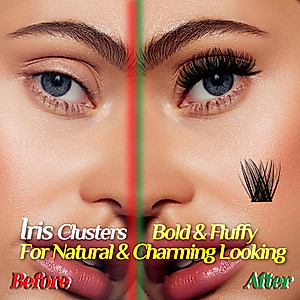 Lash Clusters 90PCS Individual Lashes, D Curl Lash Extension Clusters Lashes Wispy Natural Look, DIY Eyelash Clusters Volume Look Like Eyelash Extensions DIY at Home by STHANA- IRIS, 9-16mm Mixed