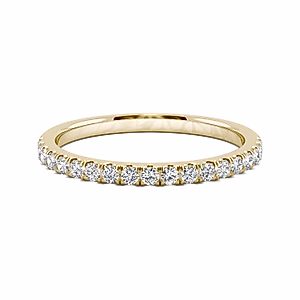 14K Yellow Gold Moissanite by Charles & Colvard 1.6mm Round Wedding Band-size 7 0.33cttw DEW