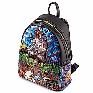 Loungefly Disney Princess Castle Series Belle Womens Double Strap Shoulder Bag Purse