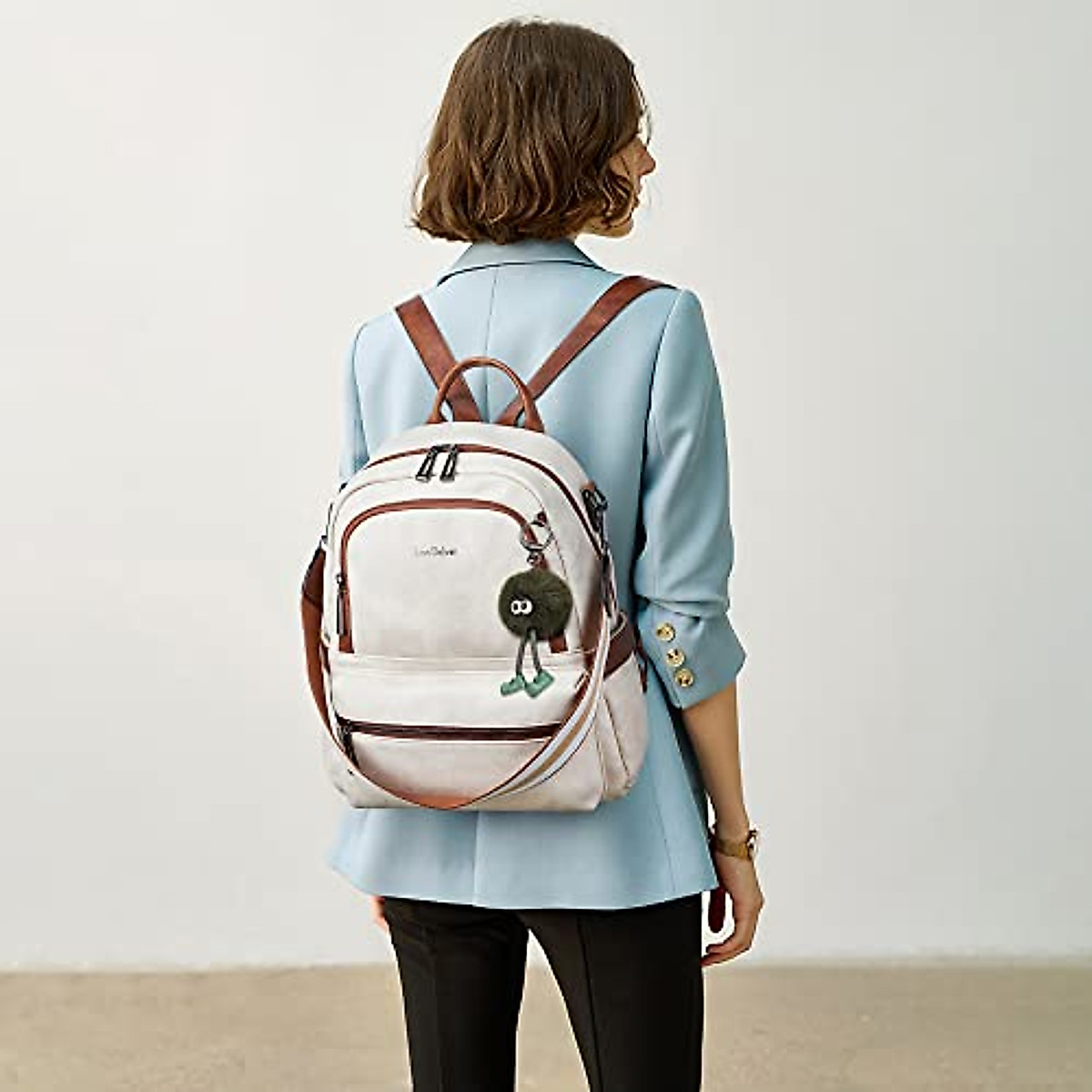 Love Deliver Leather Purse Backpack for Women Fashion Designer Ladies Shoulder Bags Travel Backpack With Wristlets