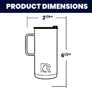 RTIC 16 oz Coffee Travel Mug with Lid and Handle, Stainless Steel Vacuum-Insulated Mugs, Leak, Spill Proof, Hot Beverage and Cold, Portable Thermal Tumbler Cup for Car, Camping, Very Berry