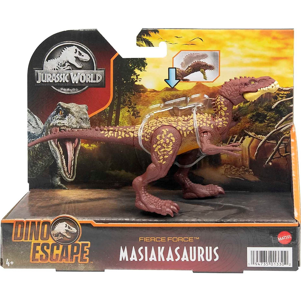 Jurassic World Fierce Force Masiakasaurus Camp Cretaceous Authentic Dinosaur Strike Motion Action Figure, Movable Joints, Gift Fans 3 Years & Older