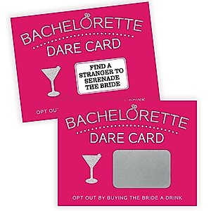 Printed Party Bachelorette Dare Card Scratch Off Game, Girls Night Out, 20 Cards