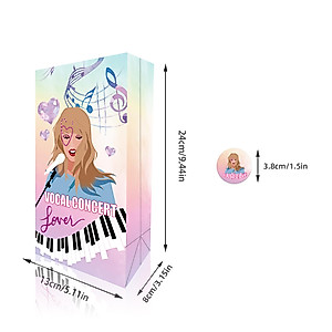 Generic 12 PCS Gift Bags Party Decorations, Birthday Candy Favor Bags, Paper Goodie Bags, Party Favor Bags for Birthday Party Decorations Supplies, white