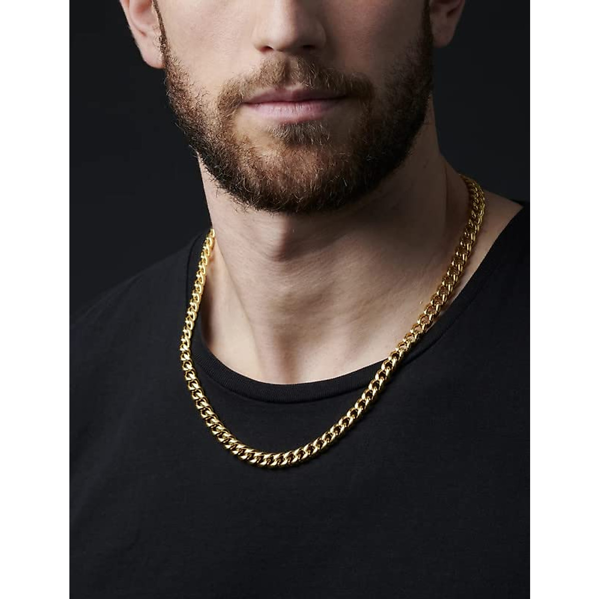 Waitsoul 925 Sterling Silver Cuban Chain Lobster Clasp 8mm 18K Gold Over Cuban Link Curb Chain Necklace for Women Men Diamond Cut 20 Inches