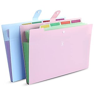 Mr. Pen- Expanding File Folder, 2 Pack, 5 Pocket, Accordion Folder with Lables, Expandable Folder, Accordian Folder Organizer, File Folder Organizer, Accordion File Organizer, Multi Pocket Folder
