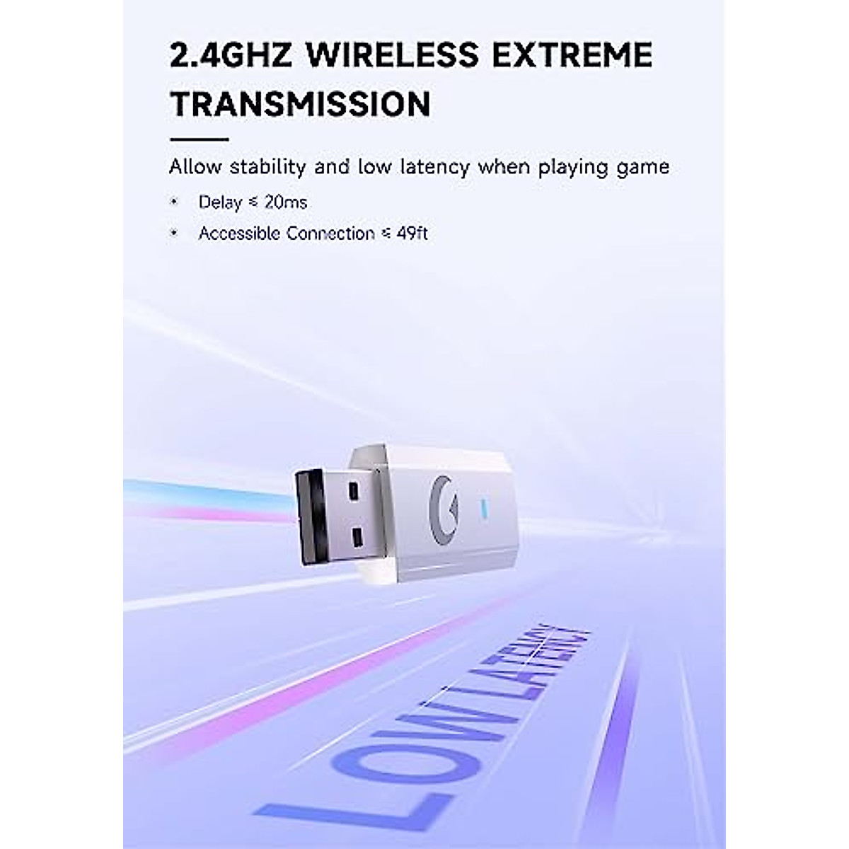 Gvyugke Captain 500 Wireless Gaming Headset, 2.4GHz USB Wireless Headset with Microphone for PS4/PS5/PC/Switch, Bluetooth 5.2 Gaming Headphones with 40H Battery, RGB Light, Ergonomic Design（White）