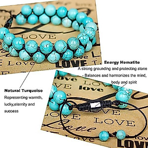 Addmluck 108 Mala Beads Meditation Necklace 7 Chakra Tree of Life Pendant Necklace Prayer Buddha Beaded Bracelets Healing Stone Yoga Necklace for Men and Women Jewelry(turquoise beads)