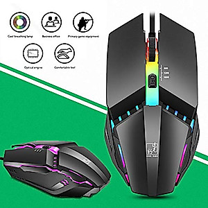 USB Wired Gaming Mouse - 7 Color Lighting,6 buttons,1600DPI - Adjustable Gaming Mouse Mice For Computer