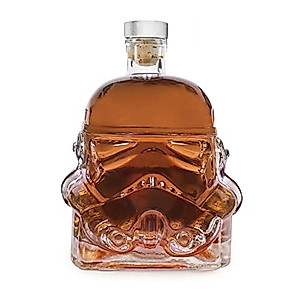 AUTIORE Whiskey Decanter 25Oz Carafe Decanter Transparent Creative Whiskey Carafe for Wine, Liquor, Scotch, Bourbon, Brandy - 750ML Flask Carefe Gift for Husband/Father/Boyfriend.
