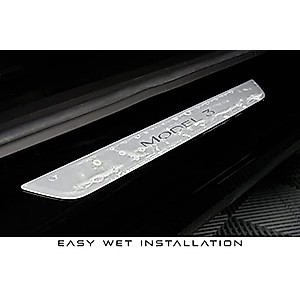 Crystal Shield DIY Door Sill Plate Protector Film Kit for Tesla Model 3 and Model Y 2017-2023 Matte 8 mil Self Healing Paint Protection Film