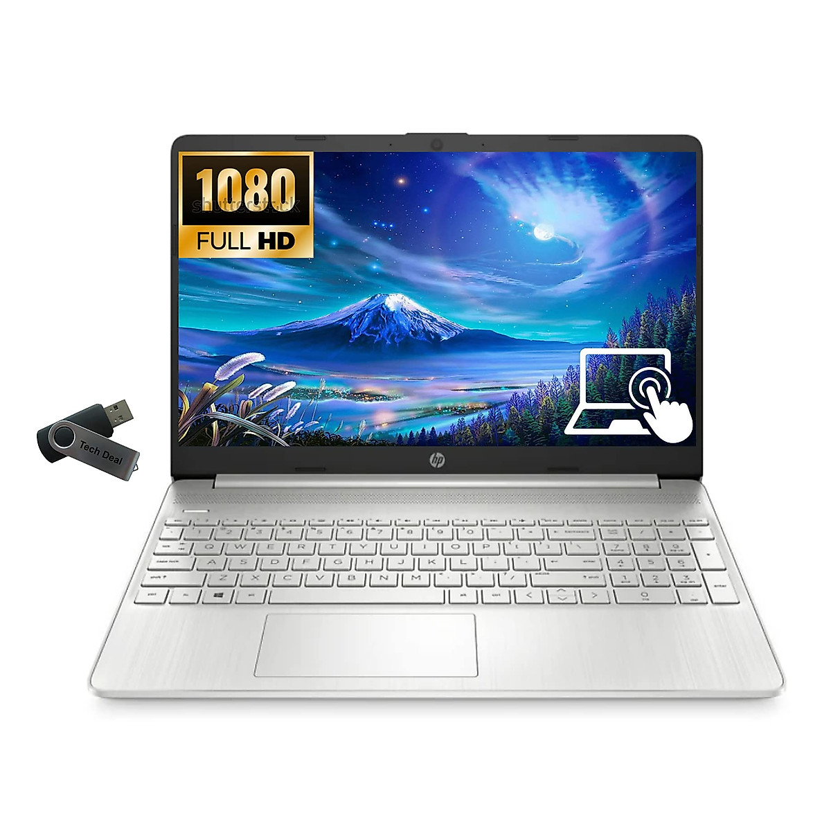 HP 15.6" FHD Touchscreen IPS Display Business Laptop, Intel Core i5-1135G7, Windows 10 Pro, 16GB RAM, 512GB SSD, Intel Iris Xe Graphics, WiFi, Webcam, HDMI, Tech Deal USB