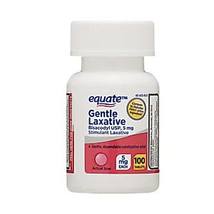 100 CT bottle gentle laxative tablets, Bisacodyl USP 5mg by equate Compare to Dulcolax