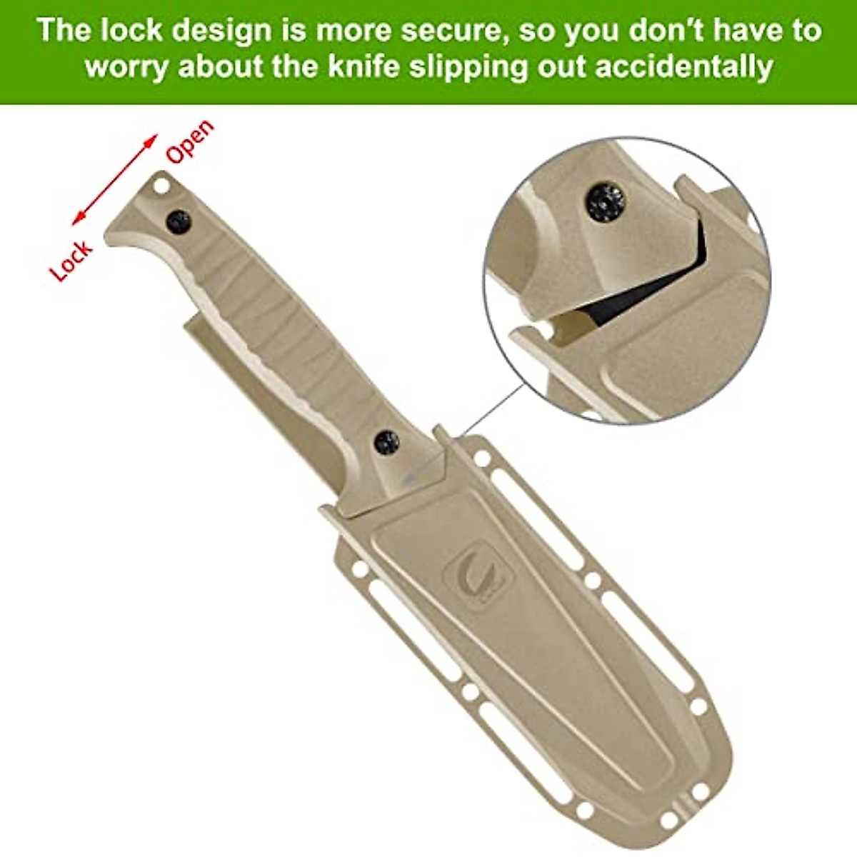 CuCut Hunting Knife, Fixed Knife with Sheath, EDC 4-Inch Small Knife, High Grade Stainless Steel Gift Knife , Good for Carving, Hunting, Camping, Fishing, Survival, outdoor