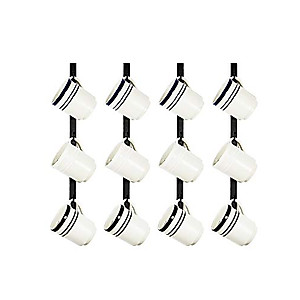 Coffee Mug Wall Rack - Metal Mug Racks for Wall - Wall Mug Rack - Coffee Cup Rack Wall Hanging Holder - Teacup and Mason Jar Hanger Display Holder - Hold a Dozen Cups and Mugs