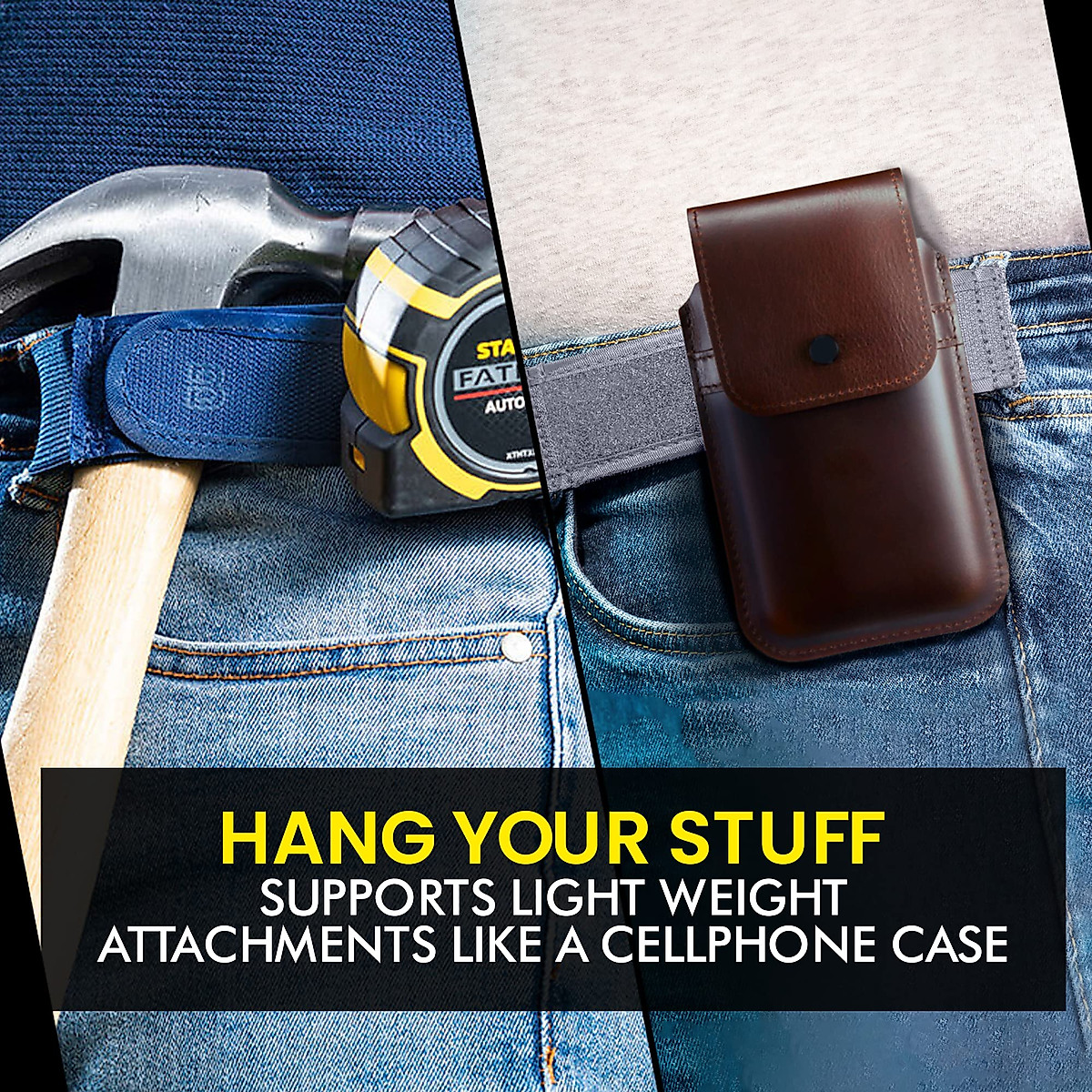 BeltBro Titan Black MultiPack No Buckle Elastic Belt For Men — Package Includes 2 Small, 2 Medium, 2 Large — Fits 1.5 Inch Belt Loops, Comfortable and Easy To Use