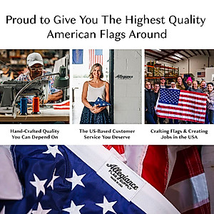 Allegiance Flag Supply 3' x 5' American Flag | American-Sourced Nylon Fabric, Embroidered Stars, Hand-Stitched | Proudly Made in USA