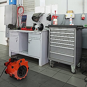 Blower Fan - 3-Speed Heavy-Duty Floor and Carpet Dryer - Portable Air Mover with 4 Different Angles for Basements, Cars, or Garages by Stalwart (Red)