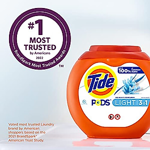 Tide PODS Light Laundry Detergent Pacs 76 Count Ocean Mist Scent Powerful Clean with a Light and Lasting Scent