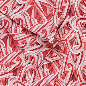 Mook Fabrics Cotton 2024 Christmas Candy Canes, Red Cut by The Yard