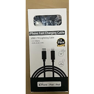 Quntis USB C to Lightning Cable [MFi Certified], 3Pack Nylon iPhone Charger Cord USB C 3/6/10 ft, Braided iPhone Charging Cable USB C Compatible with iPhone 14 Pro Max 13 12 11 X 8 iPad - Black