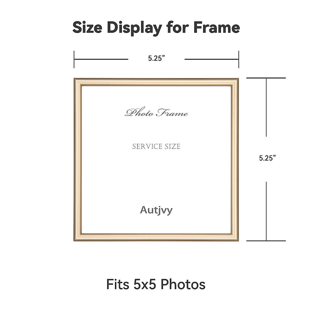 Autjvy 4x4 Picture Frames Gold - Brushed Brass Modern Simple Thin Aluminum Metal Photo Frame with HD Real Glass, Display for Tabletop and Wall Collage. (2 Pack)