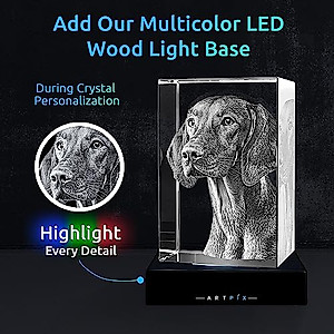 ArtPix 3D PREMIUM Crystal Photo Rectangle, Great Personalized Gifts With Your Own Photo for Dad, Mom, Men, Women, 3D Laser Etched Picture, Engraved Crystal, Customized Anniversary Couples Gifts