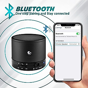 Ematic Bluetooth Wireless Speaker & Speakerphone for iPhone, iPad, iPod, Android devices, & Laptops, Blue