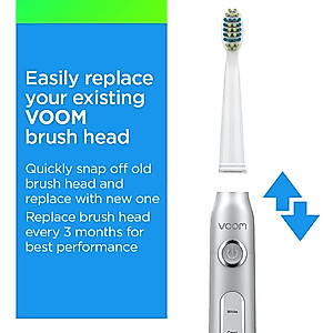 Voom Sonic – Pro 3/Pro 5 Replacement Heads | Pack of 6 Replacement Brushes | Advanced Bristle Technology| Soft DuPont Nylon Bristles | Oral Care