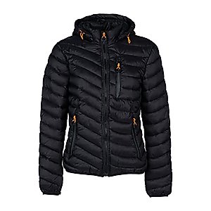 HORZE Holly Womens Fitted Padded Equestrian Horse Riding Winter Jacket - Black - 8/10