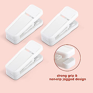 HOUSE DAY White Plastic Finger Clips for Hangers, 20 Pack Pants Hanger Clips, Strong Pinch Grip Clips for Use with Slim-line Clothes Hangers, Clips for Velvet Hangers