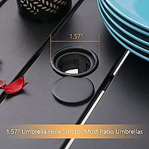 MIXPATIO Patio Dining Set 7 Piece Outdoor Furniture Set with 6 Brown Textilene Chairs and Metal Rectangular Table for Deck Garden Backyard Lawn Poolside