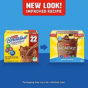 Carnation Breakfast Essentials Powder Drink Mix, Rich Milk Chocolate, 1.26 Ounce (Pack of 22), (Packaging May Vary)