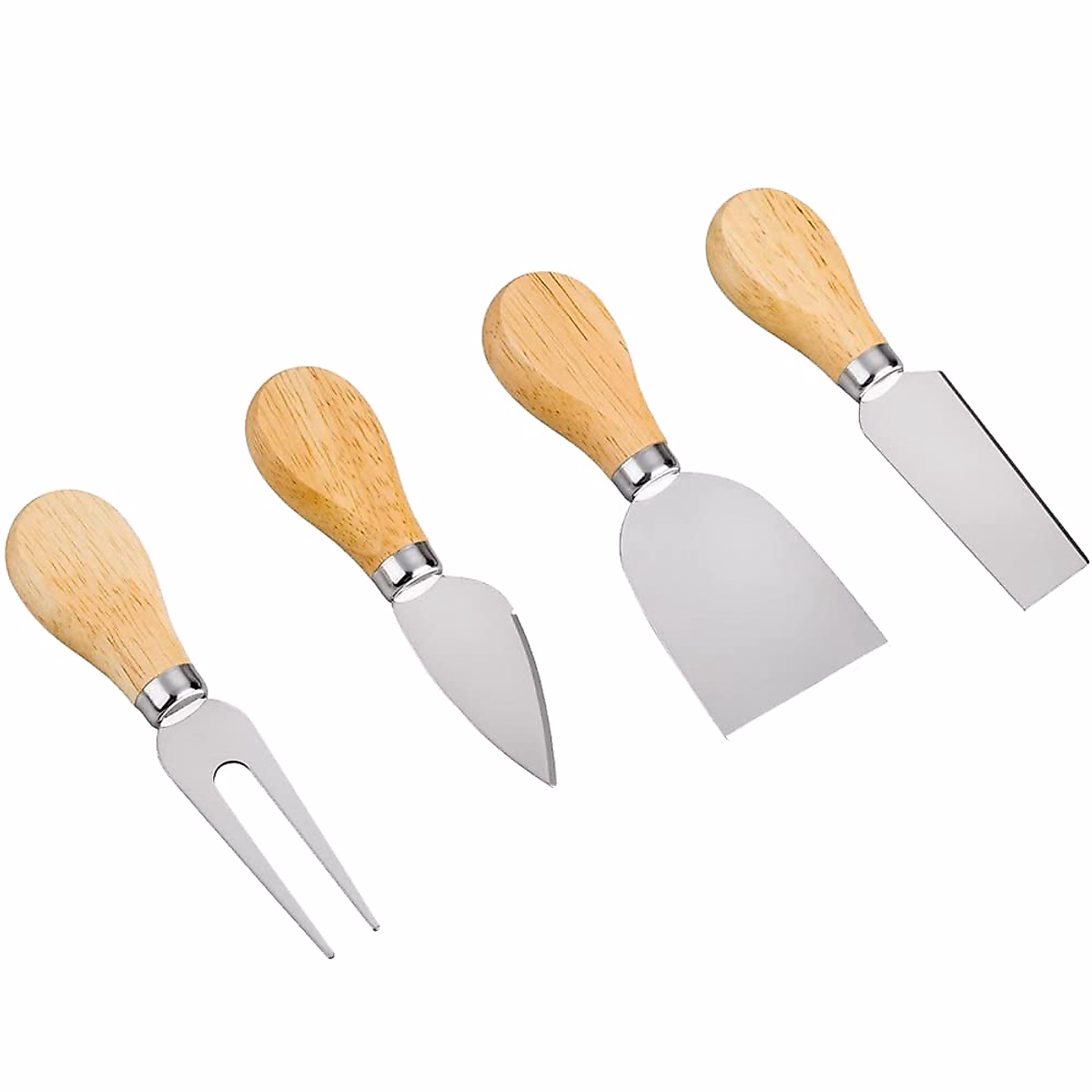 ccHuDE 4 Pcs Stainless Steel Cheese Cutter Set Cheese Spreading Slicer Forks Mini Butter Serving Spatula Charcuterie Board Accessories