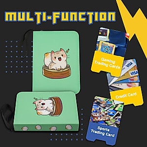 CLOVERCAT 4 Pocket Waterproof Trading Card Binder, Teal, 400 Double Sided Pocket, Fits 400 Cards