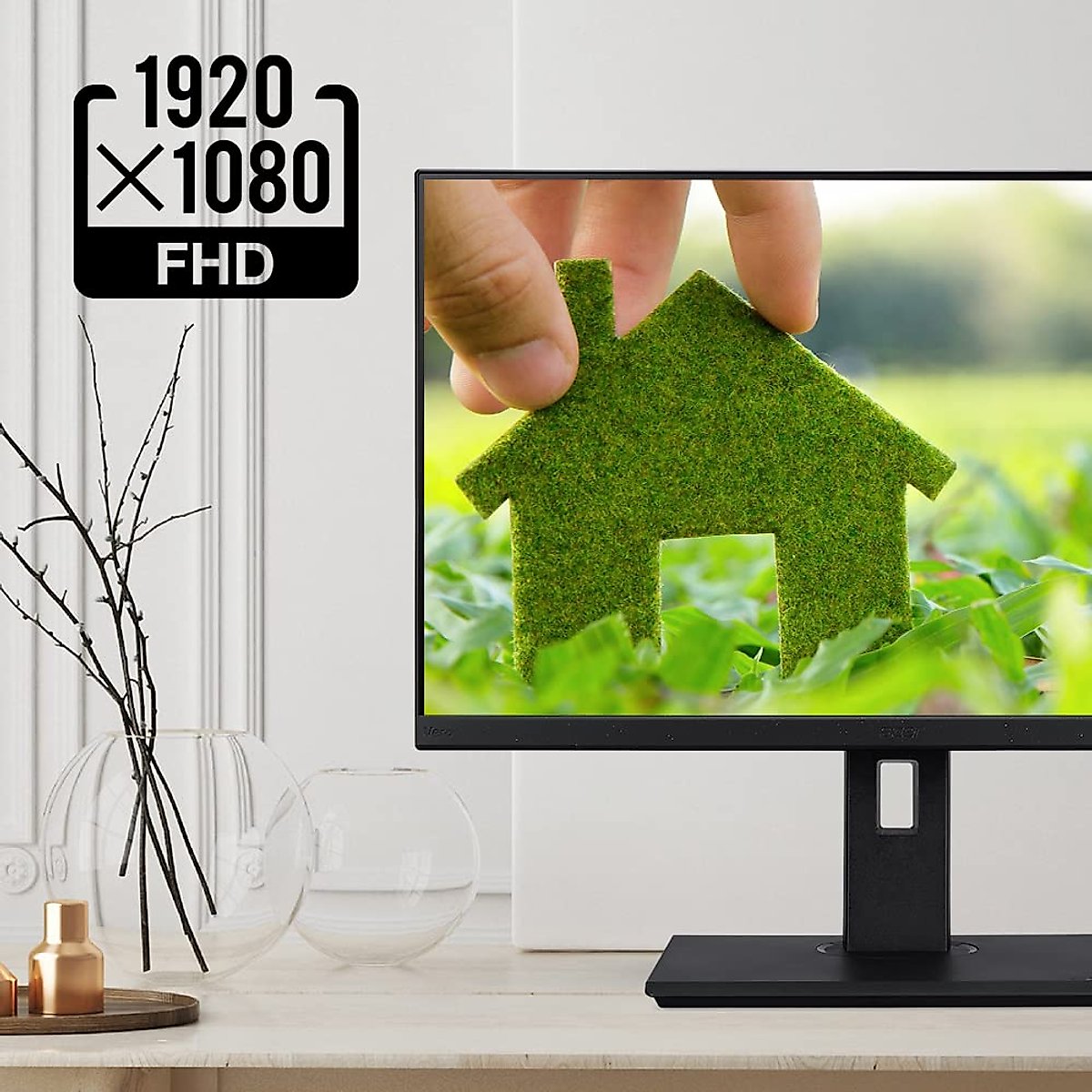 Acer Vero BR247Y bmiprx 23.8” FHD IPS Zero-Frame Monitor with Adaptive-Sync | 75Hz Refresh Rate | 4ms | EPEAT Silver | Made with Post-Consumer Recycled (PCR) Material (Display Port, HDMI 1.4 & VGA)