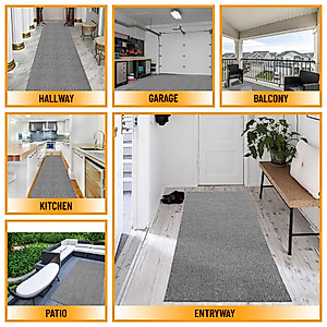 Sweet Home Stores Solid Design Non-Slip Rubberback 2x4 Indoor/Outdoor Area Rug for Entryway, Kitchen, Living Room, Garage, Patio, 2' x 4', Gray