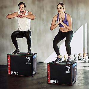 Holleyweb 3 in 1 Foam Plyometric Jump Box Jump Training & Conditioning-Plyo Jump Box for Jump Training Fitness Workout Exercise