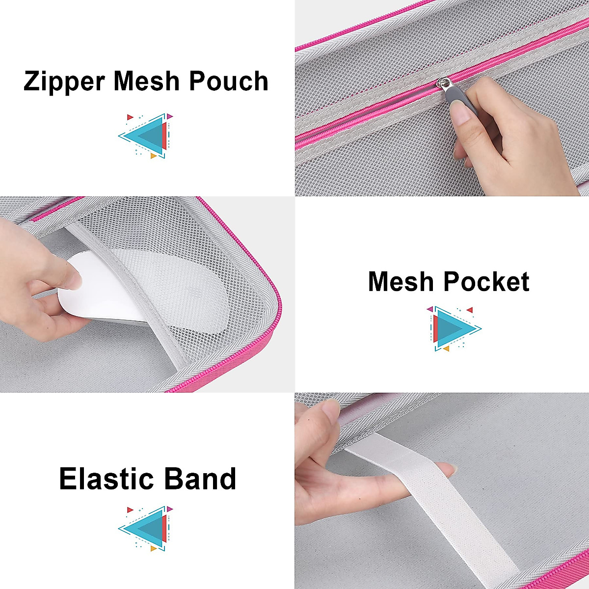 BOVKE Hard Carrying Case Waterproof Storage Holder Carrier, Rose