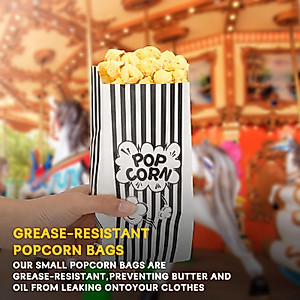 DECYOOL Popcorn Bags，350 Pack Popcorn Bags Individual Servings Popcorn Machine Accessories for Popcorn Bars, Movie Nights, Concessions