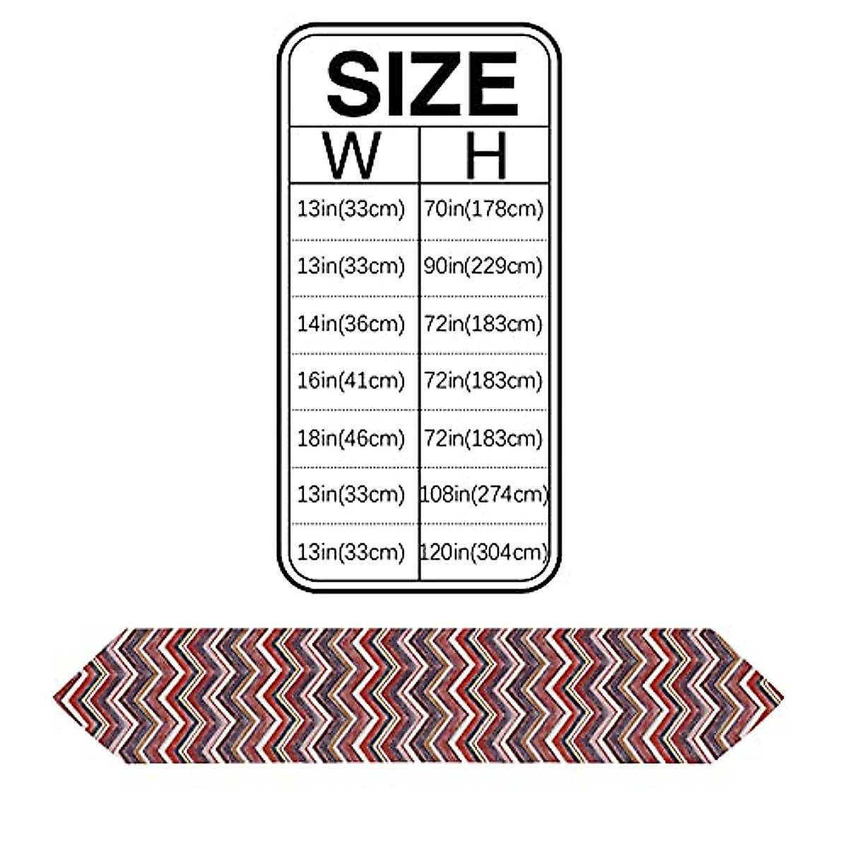 Big buy store Table Runner Red Zig Zag Chevron Pattern Wave Stripe Cotton Line Table Covers for Dinner Kitchen Wedding Indoor and Outdoor Parties Nordic Design Table Setting Decor -13 x 36 inch