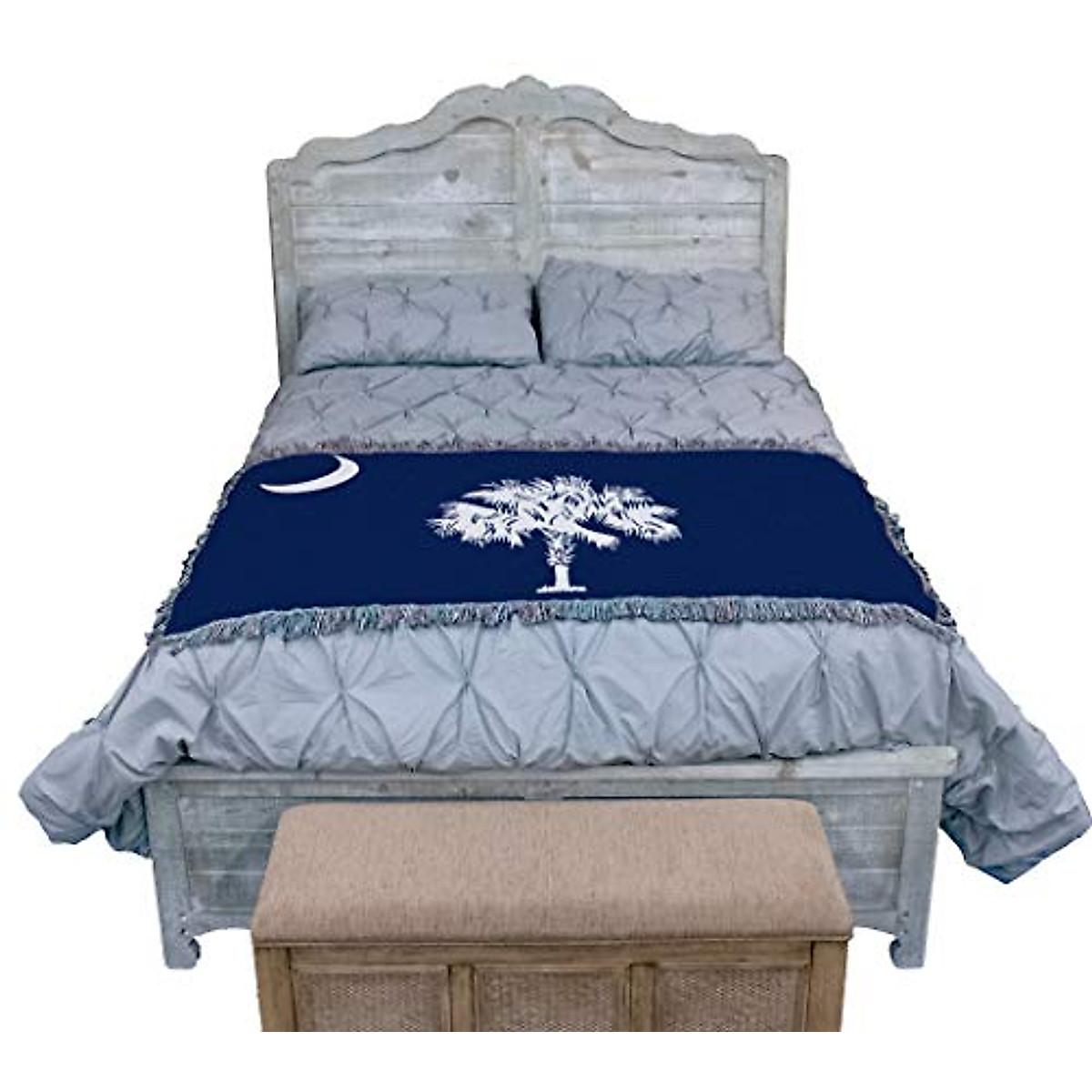 Pure Country Weavers South Carolina State - Palmetto Moon Blanket - Gift Tapestry Throw for Back of Couch or Sofa Woven from Cotton - Made in The USA (61x36)