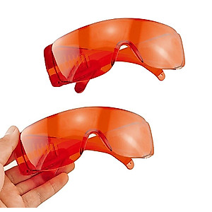 ORILAO 2PCS Dental Red Eye Protection Glasses Teeth Whitening Goggle Glasses